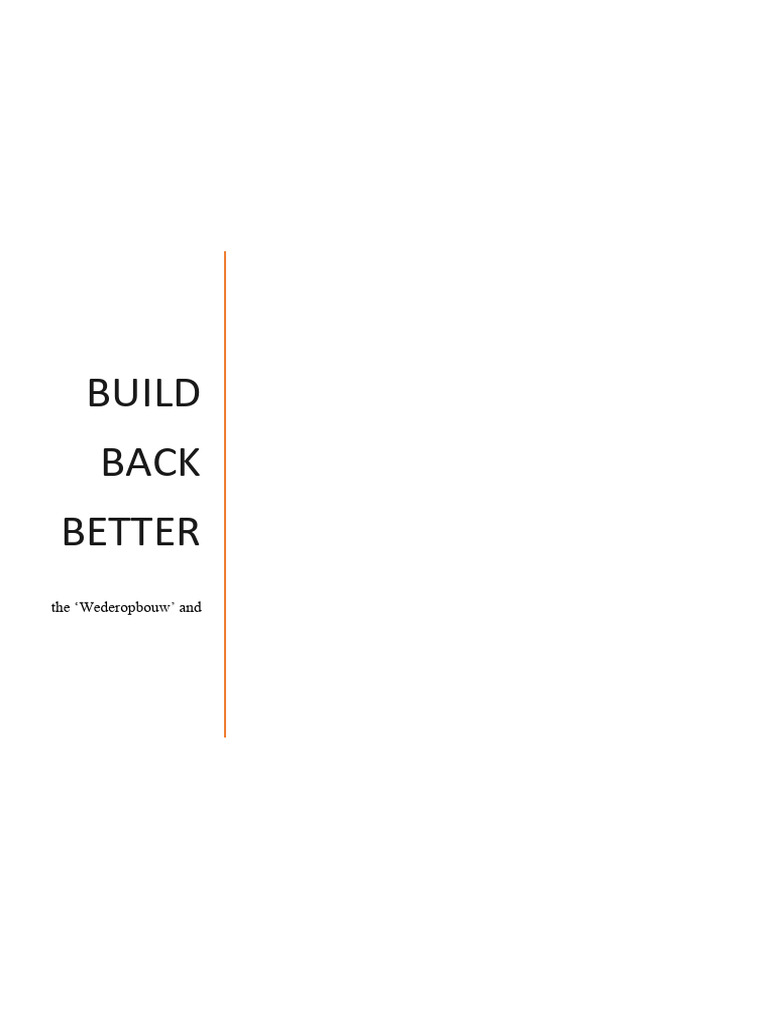 Build Back Better AR2A011 Tim de Boer | PDF | Traffic
