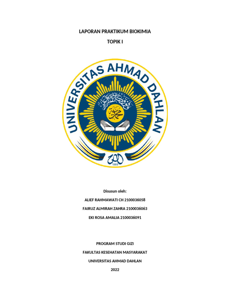Laporan Praktikum Biokimia | PDF