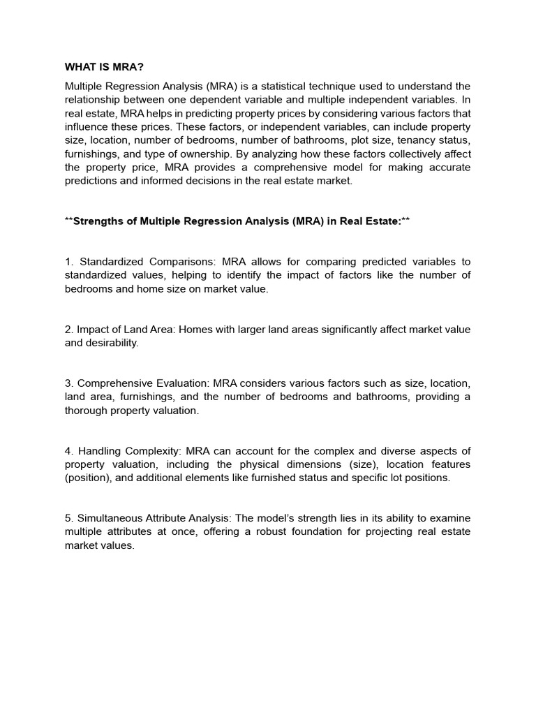 WHAT IS MRA | PDF | Dependent And Independent Variables | Regression Analysis