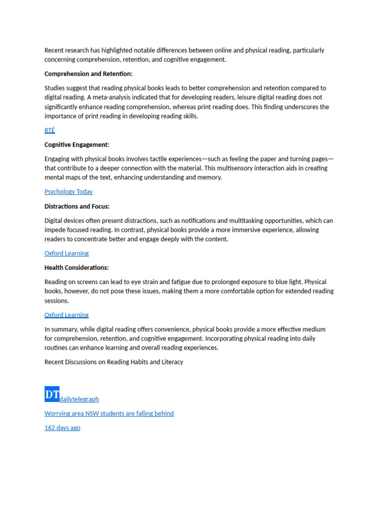 Recent Research Has Highlighted Notable Differences Between Online and ...