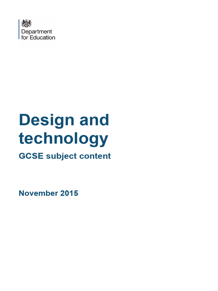 GCSE Design Technology Subject Content Nov 2015 | PDF | Prototype ...