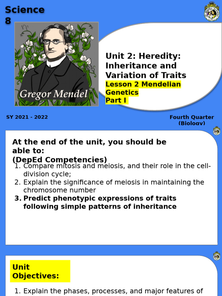 Q4 Unit 2 Lesson 2 Mendelian Genetics Part I | PDF | Dominance ...