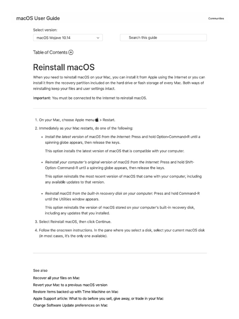 Reinstall Mac | PDF