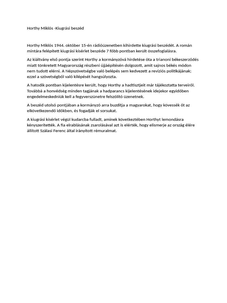 Horthy Miklós | PDF
