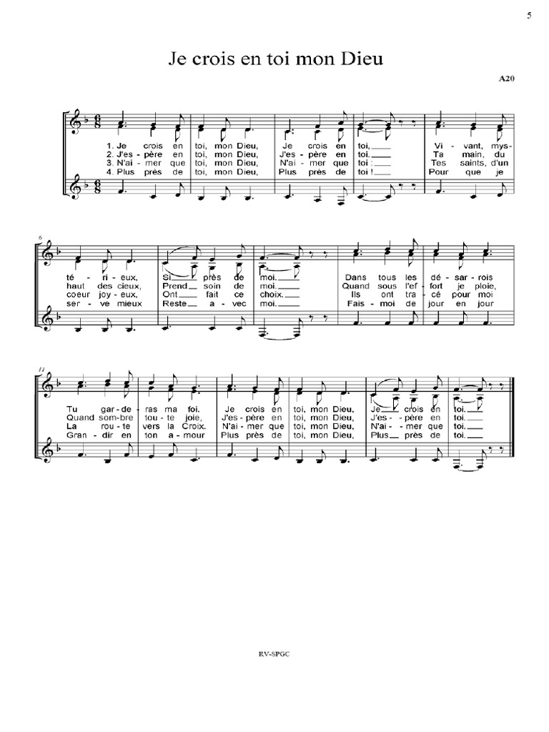 Je Crois en Toi Mon Dieu | PDF