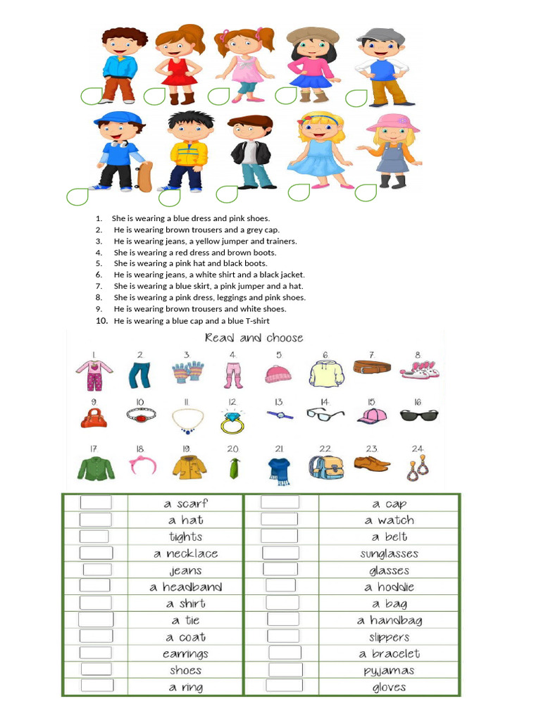 Description and Choose The Correcty Clothing Item | PDF