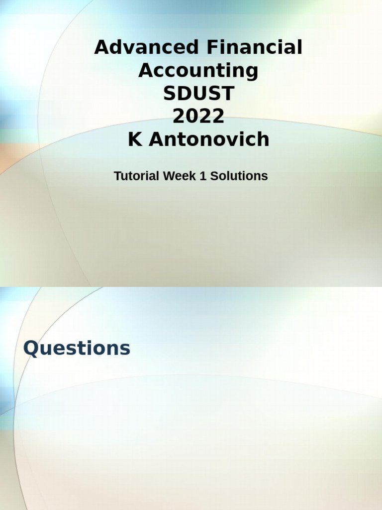 Tutorial Week 1_AFA_SOLUTIONS | PDF
