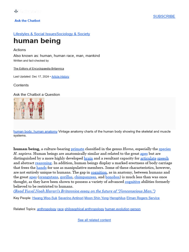 What is human | PDF | Hominini | Hominidae
