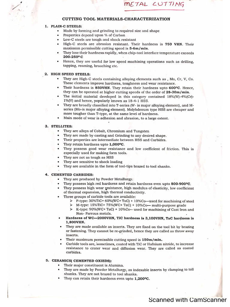 Cutting Tool Materials | PDF