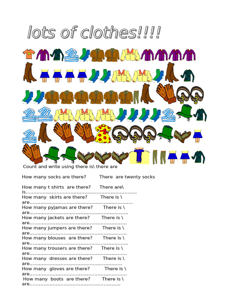 How Many Items of Clothing Practice | PDF