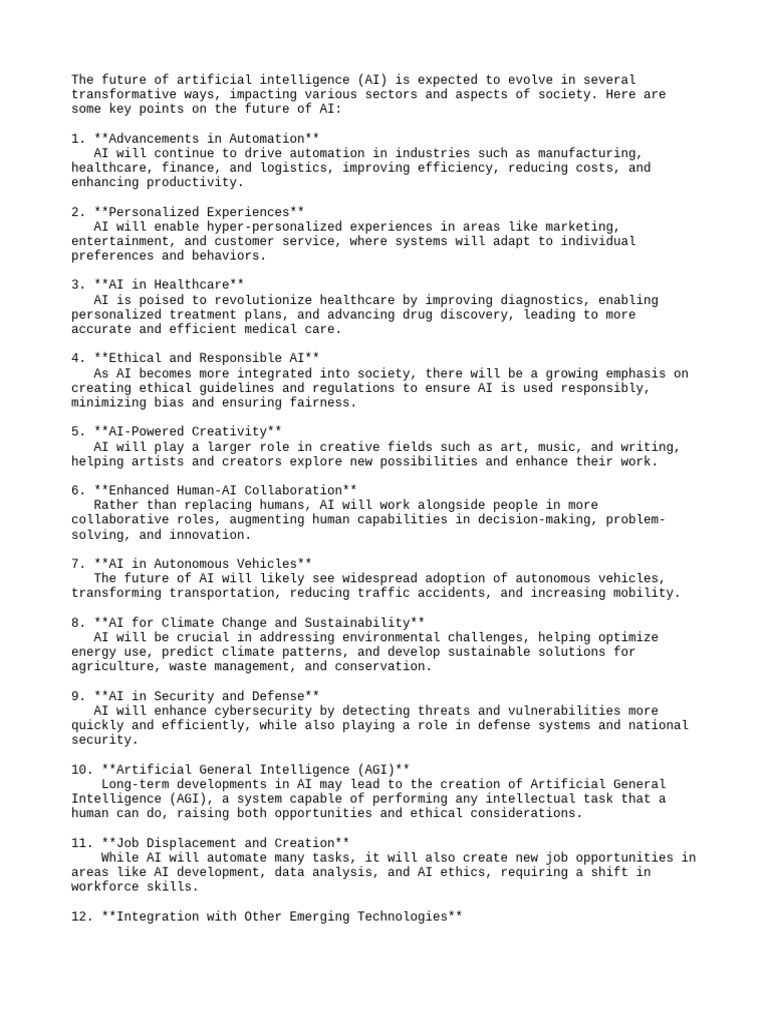 Future Of Artificial Intelligence Pdf Artificial Intelligence
