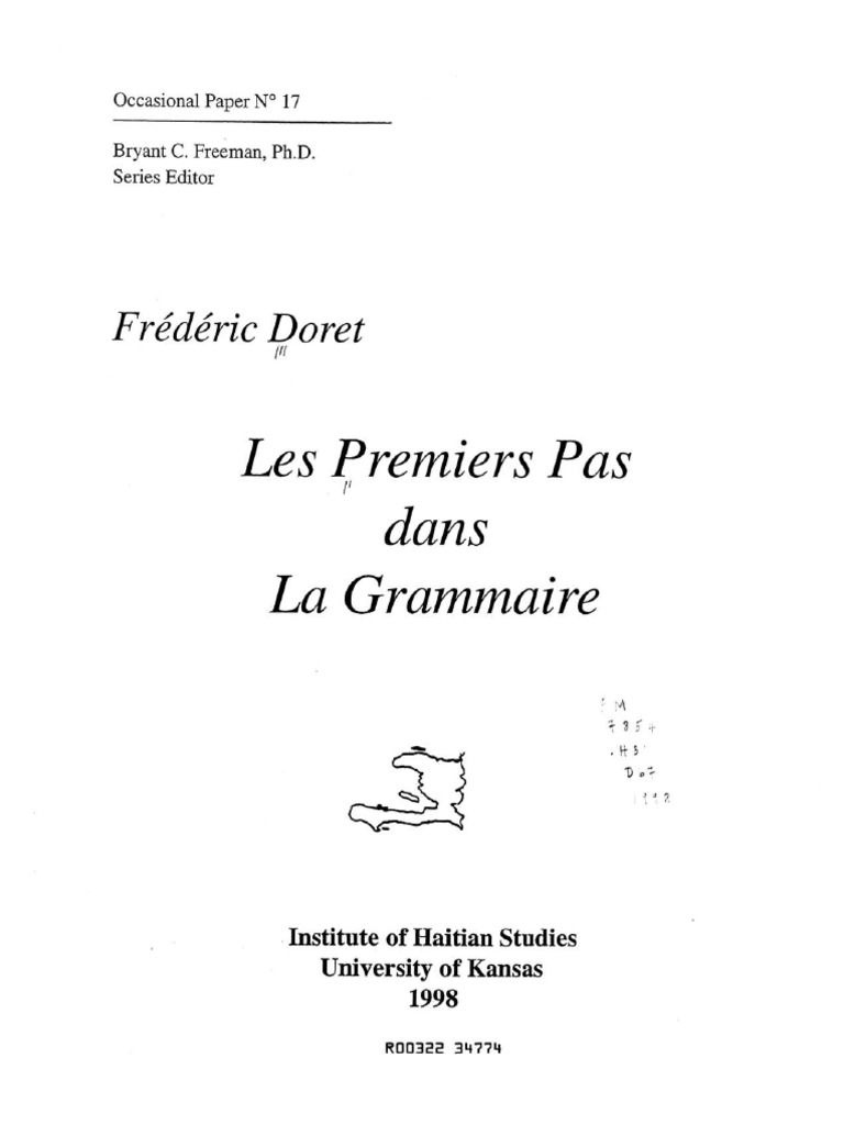 Les Premiers Pas Dans La Grammaire: Frédéric Doret | PDF | Linguistics ...