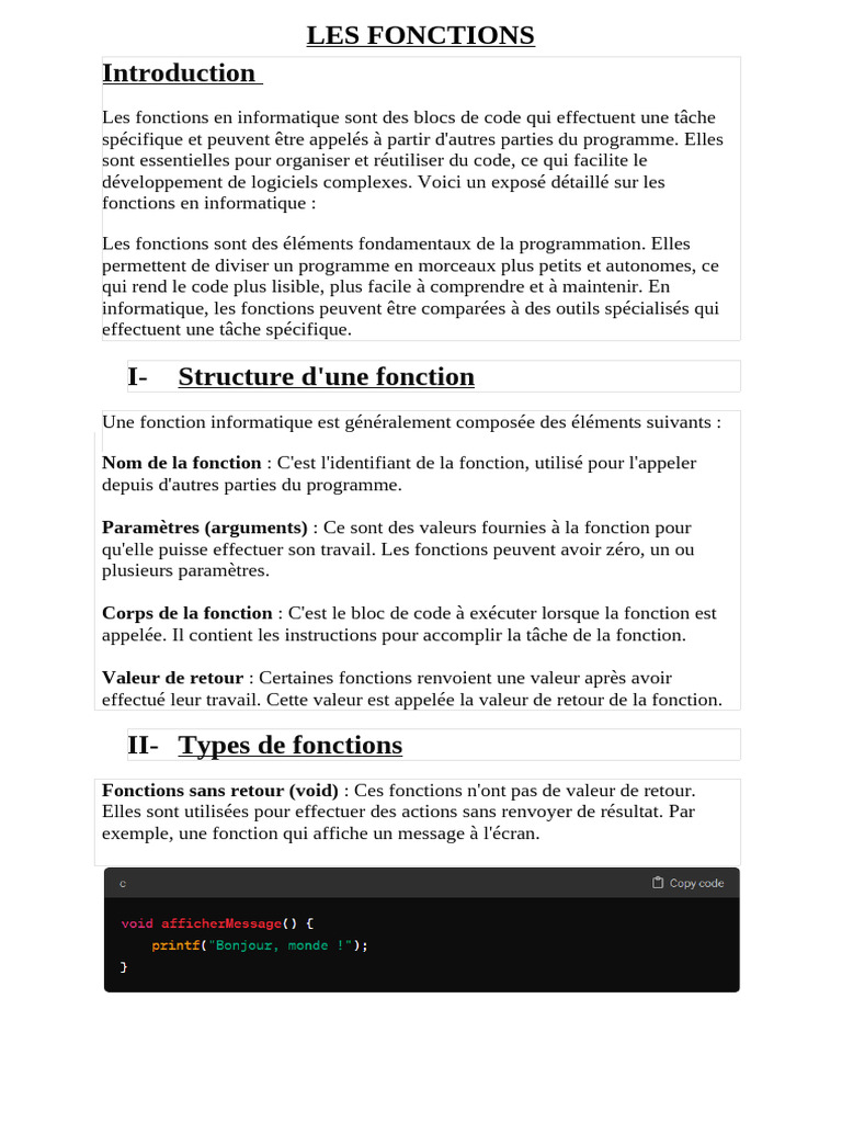 fonction informatique | PDF | Informatique | Programmation