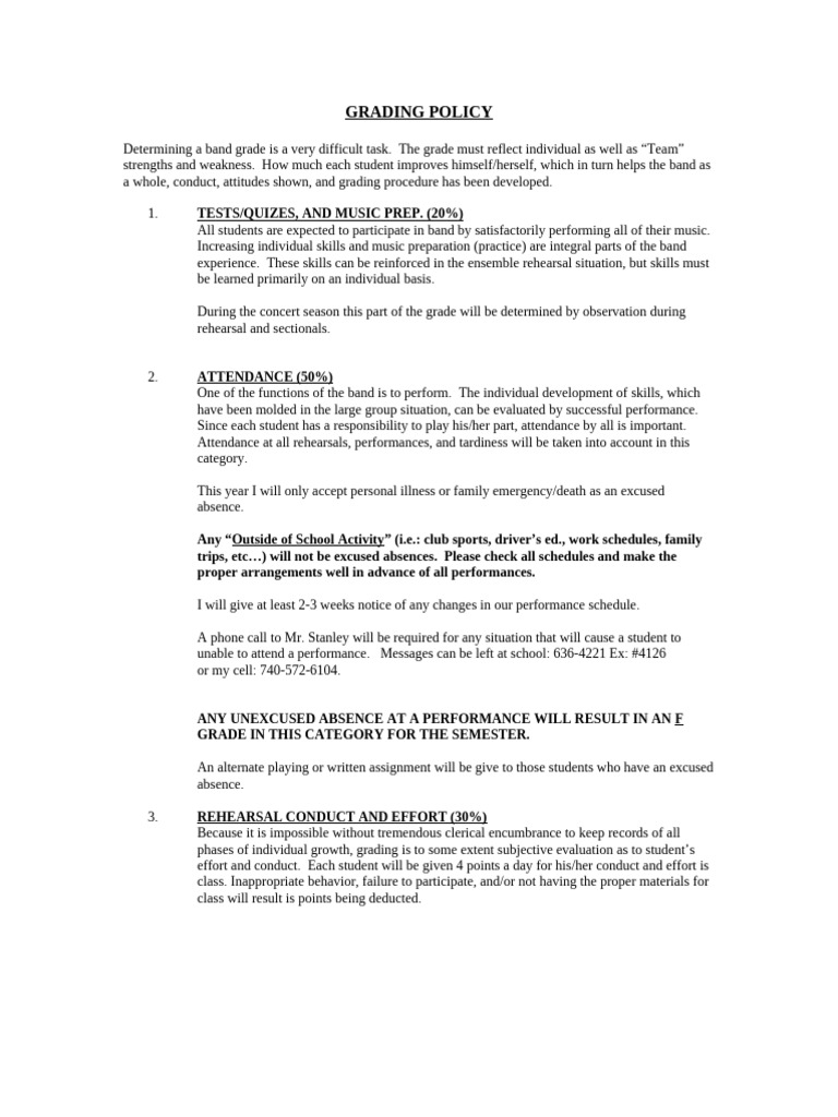 MB Grading Policy | PDF | Psychology | Psychological Concepts