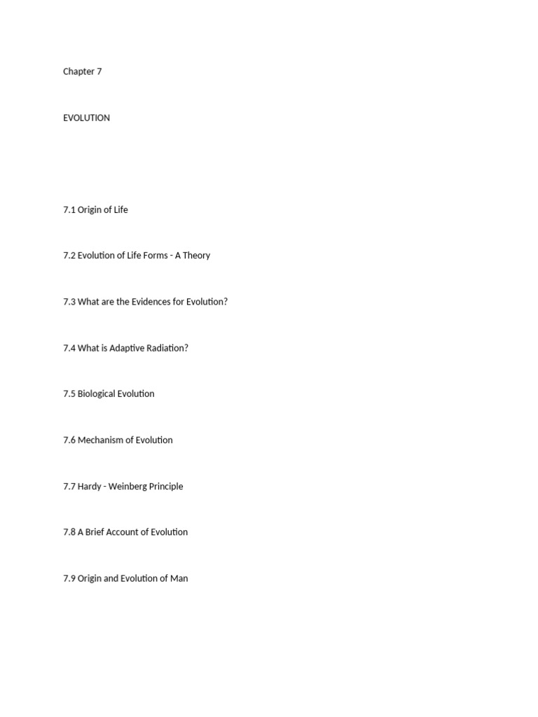 Chapter 7 - Evolution | PDF | Evolution | Natural Selection