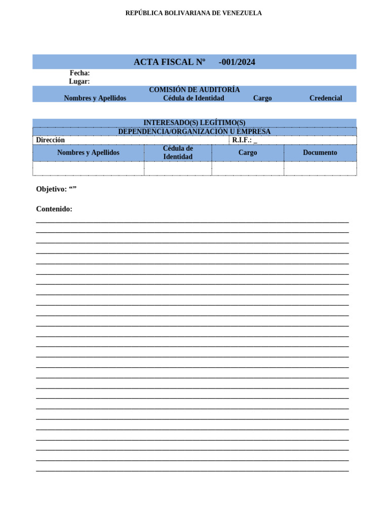 Acta Fiscal Manual | PDF | Documento de identidad | Autenticación