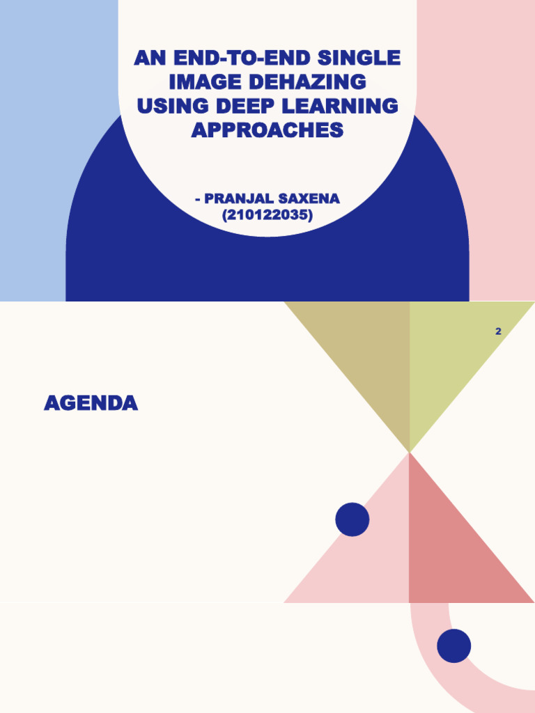 An End-To-End Single Image Dehazing Using Deep Learning | PDF ...