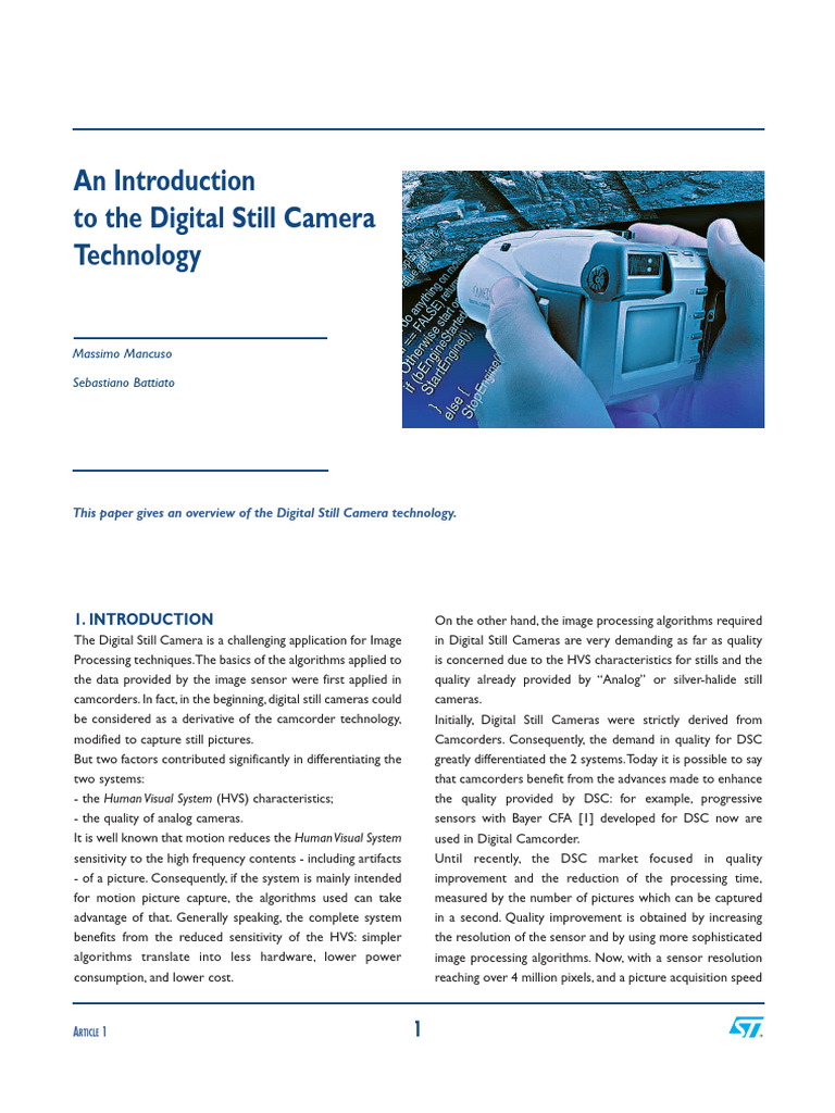 Digital Still Camera Technology Overview | PDF | Charge Coupled Device ...