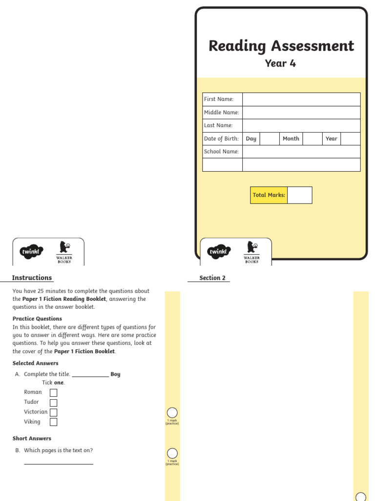 Reading Answer Booklet | PDF