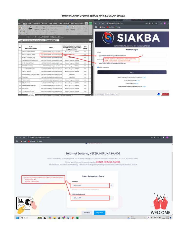 TUTORIAL CARA UPLOAD BERKAS KPPS KE DALAM SIAKBA | PDF