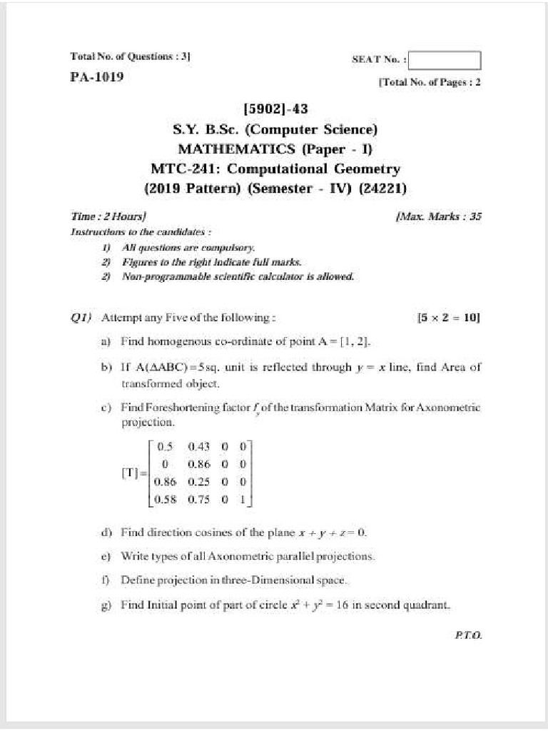 Question Paper | PDF