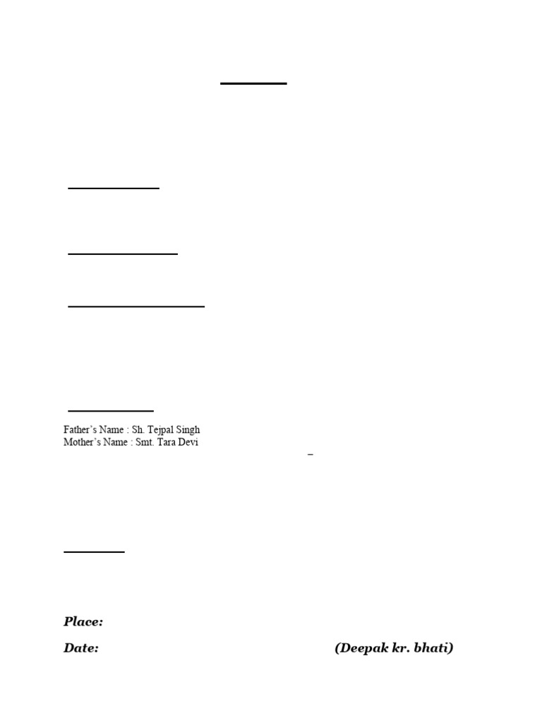 Resume Deepak Kumar Bhati: Career Objective | PDF