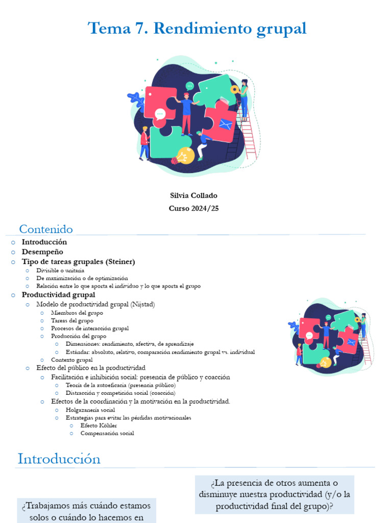 Rendimiento y Productividad Grupal | PDF | Evaluación | Autoeficacia