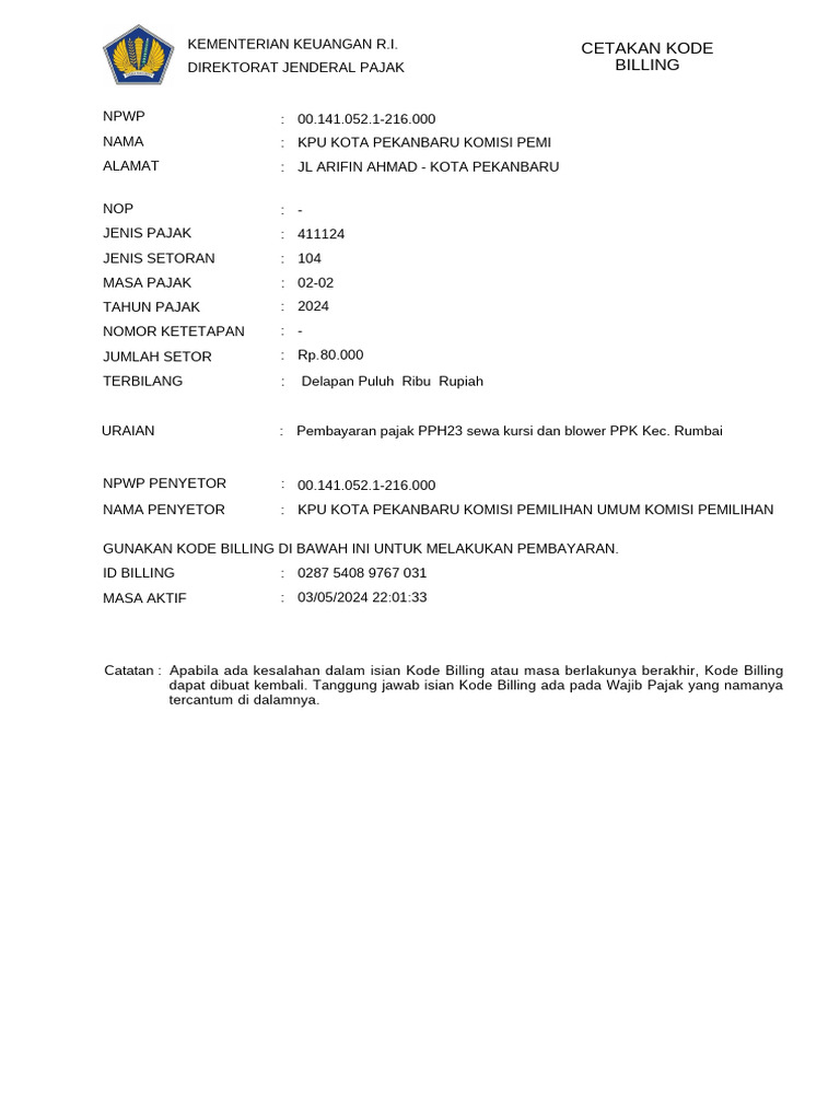 Contoh SPJ barang dan jasa | PDF