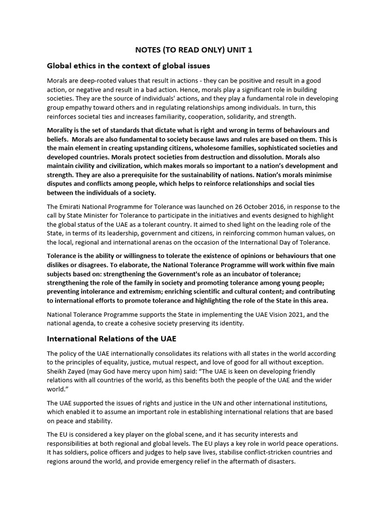 GRADE 9-UNIT 1 Revision Notes | PDF | Climate Change | Environmental ...