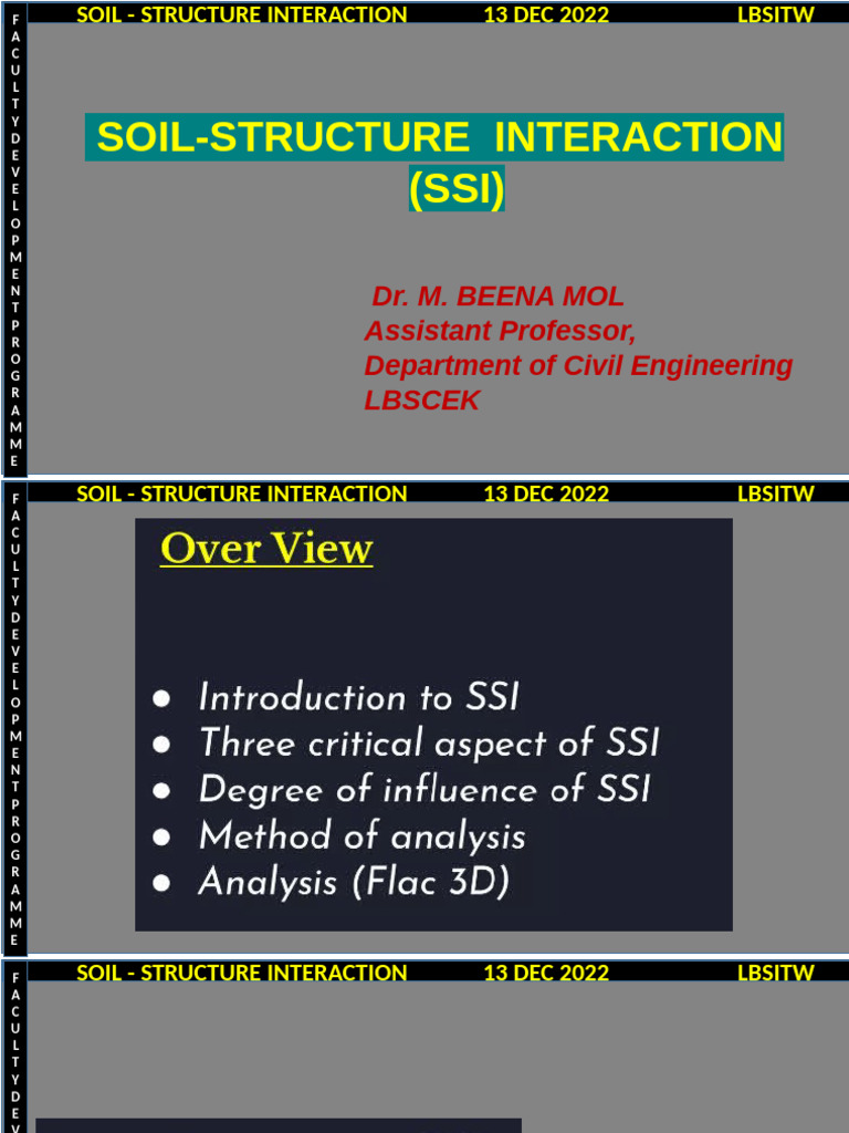 Soil-Structure Interaction (SSI) : Dr. M. Beena Mol Assistant Professor ...