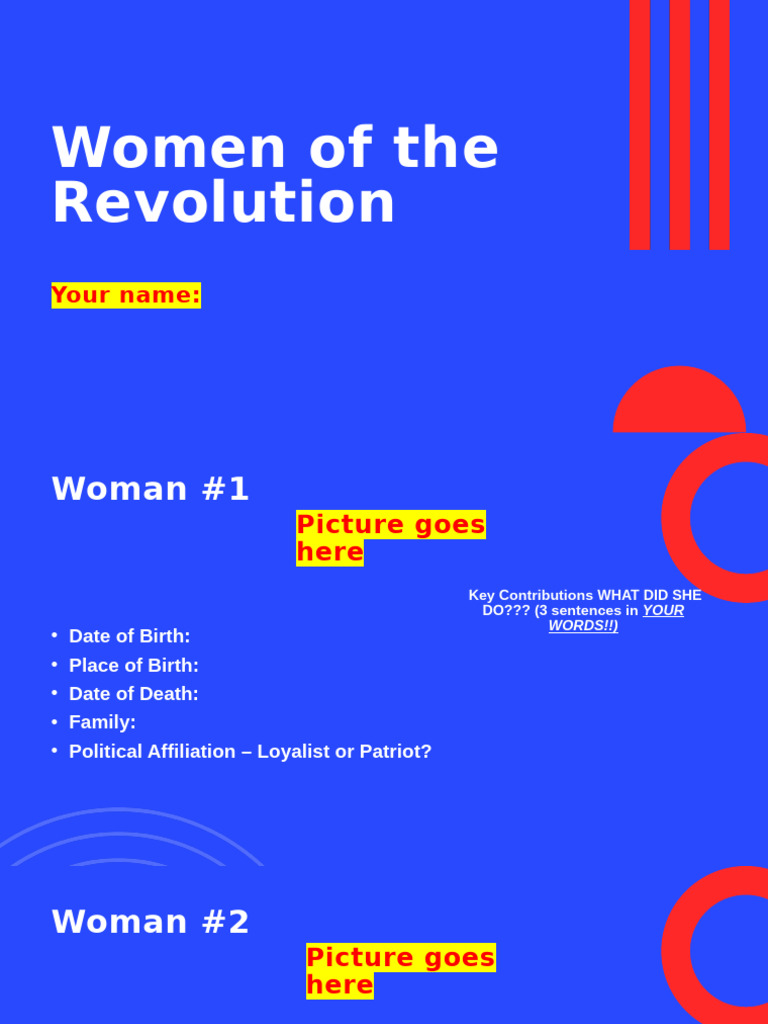 Women of The Revolution Mini Project Outline | PDF