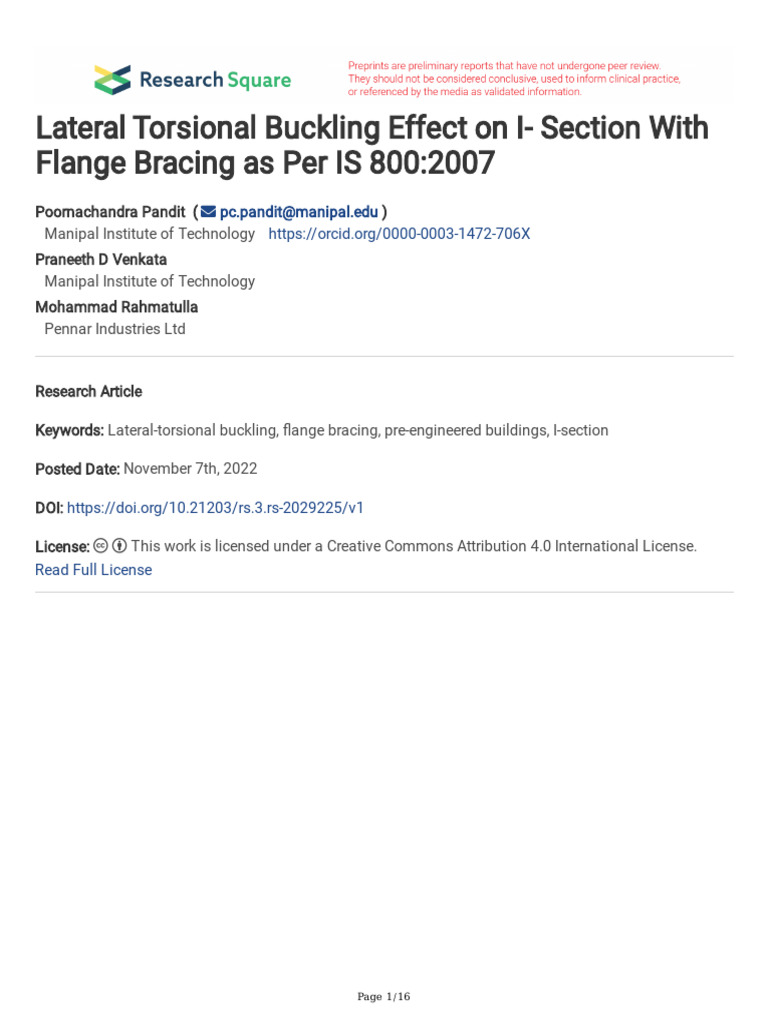 Lateral Torsional Buckling Effect | PDF | Buckling | Beam (Structure)