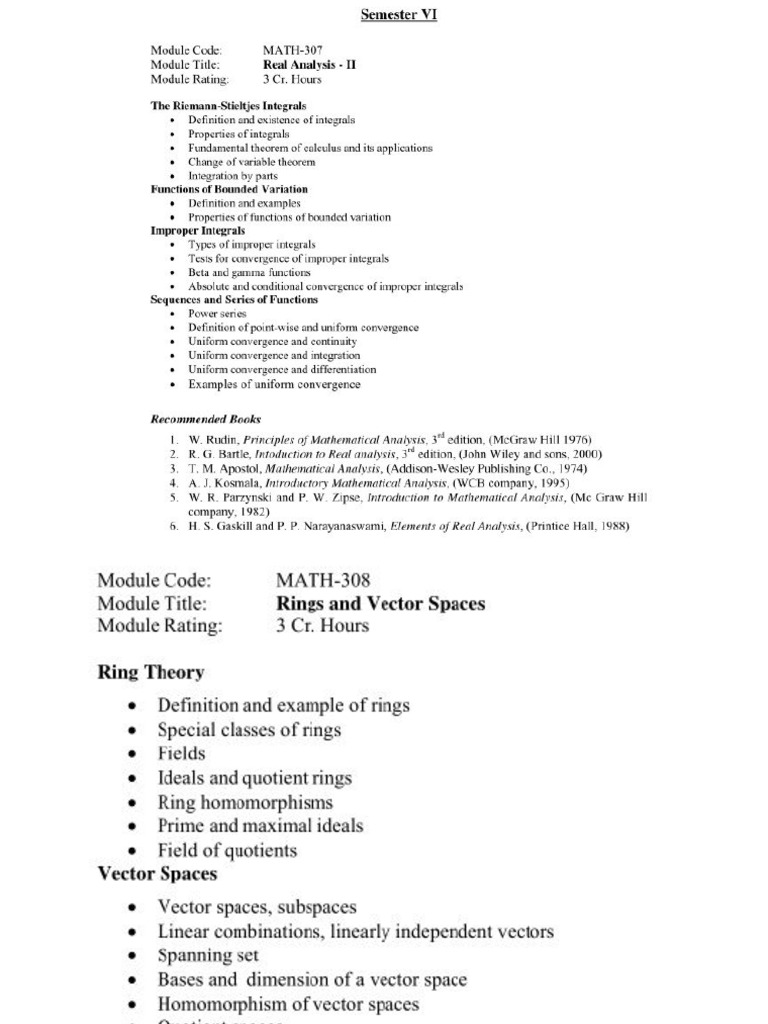 6th Semester Outlines | PDF