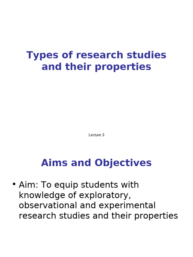 Lecture 3 Types of Research Studies 10 - 11 | PDF | Experiment ...