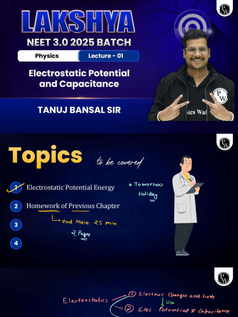 Electrostatic Potential And Capacitance 01 Class Notes Pdf Pdf