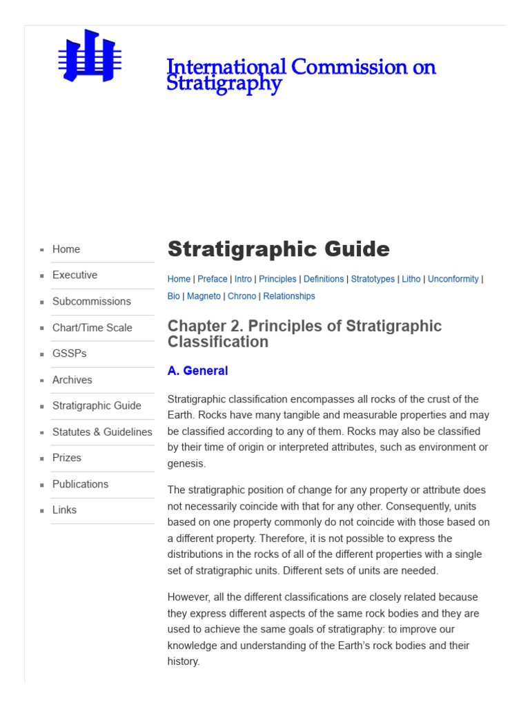 Stratigraphic Classification Guide | PDF | Stratigraphy | Geologic Time ...