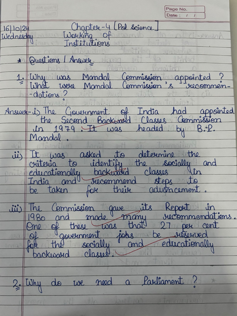 Civics Ch-4 (Working of Institutions) | PDF