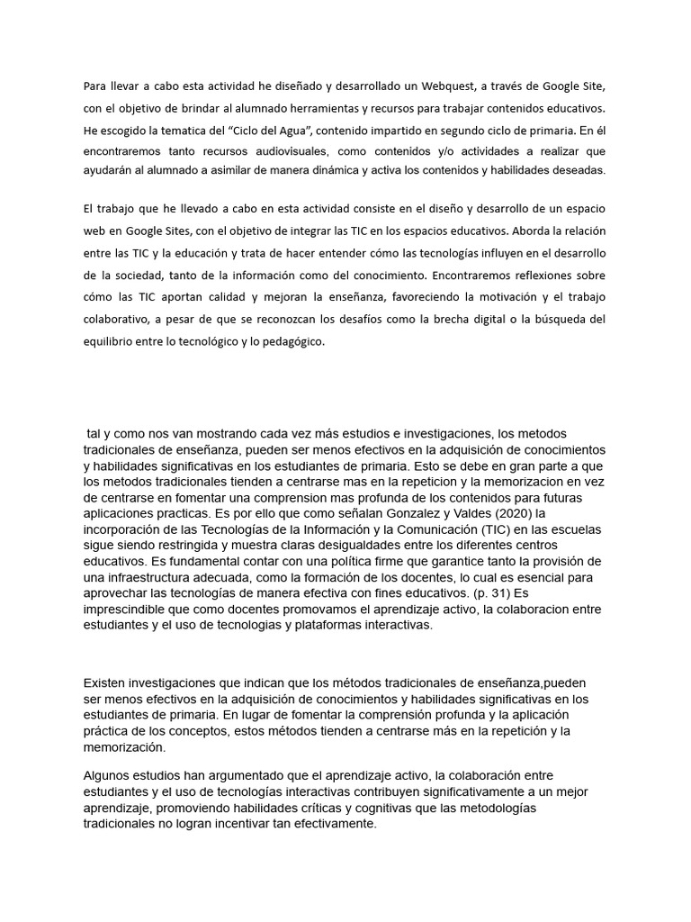 Borrador Actividad UC3 | PDF | Enseñando | Agua