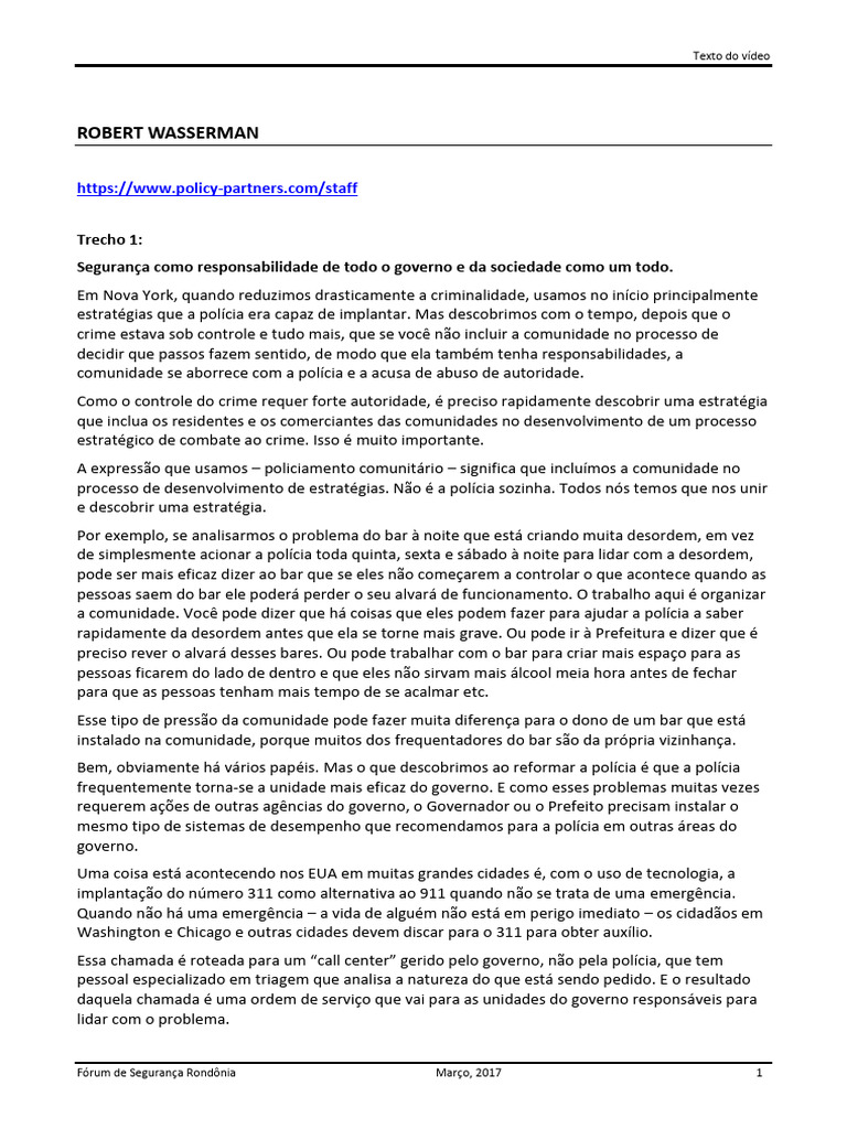 Robert Wasserman - Reinvenção Polícia Nova York | PDF | Polícia | Dinheiro