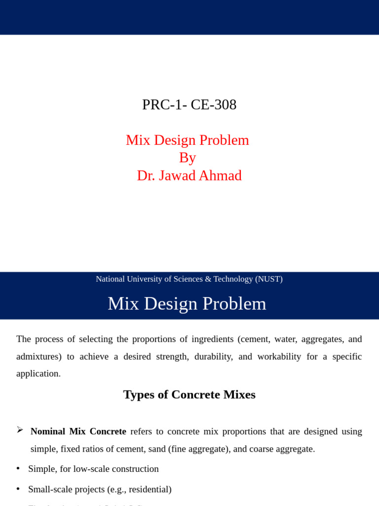 Mix Design | PDF | Concrete | Cement