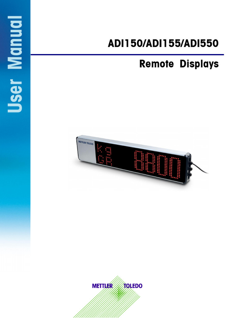 Mettler Toledo Remote Display Manual | PDF | Screw | Power Supply