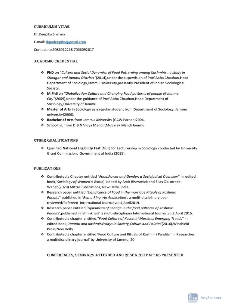 Bd052curriculum Vitae | PDF