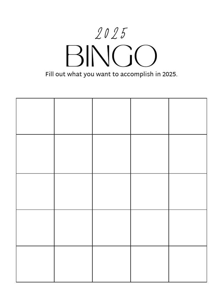 2025 Bingo Activity | PDF