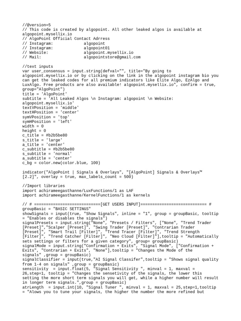 AlgoPoint Signals Overlay | PDF