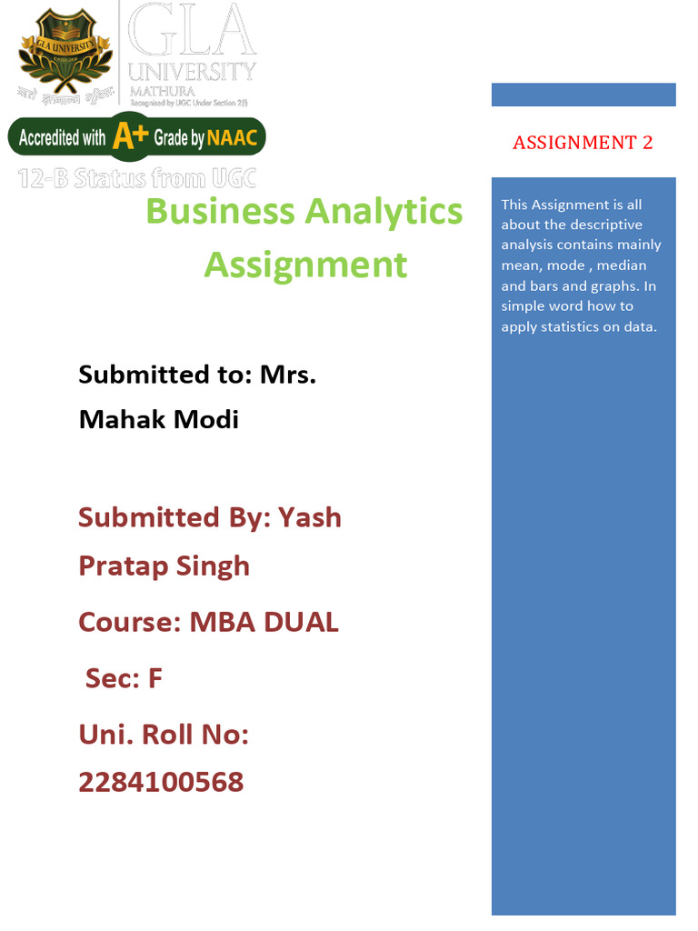 BA Assignment by Anjali-H | PDF