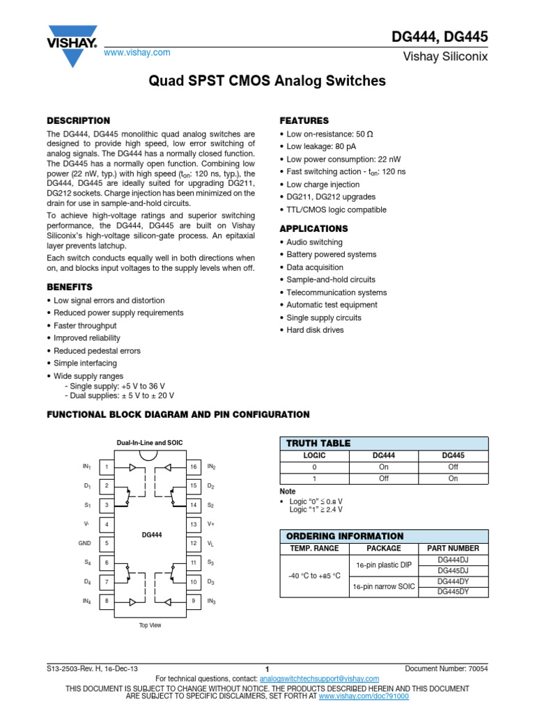 dg444 | PDF | Cmos | Electrical Engineering