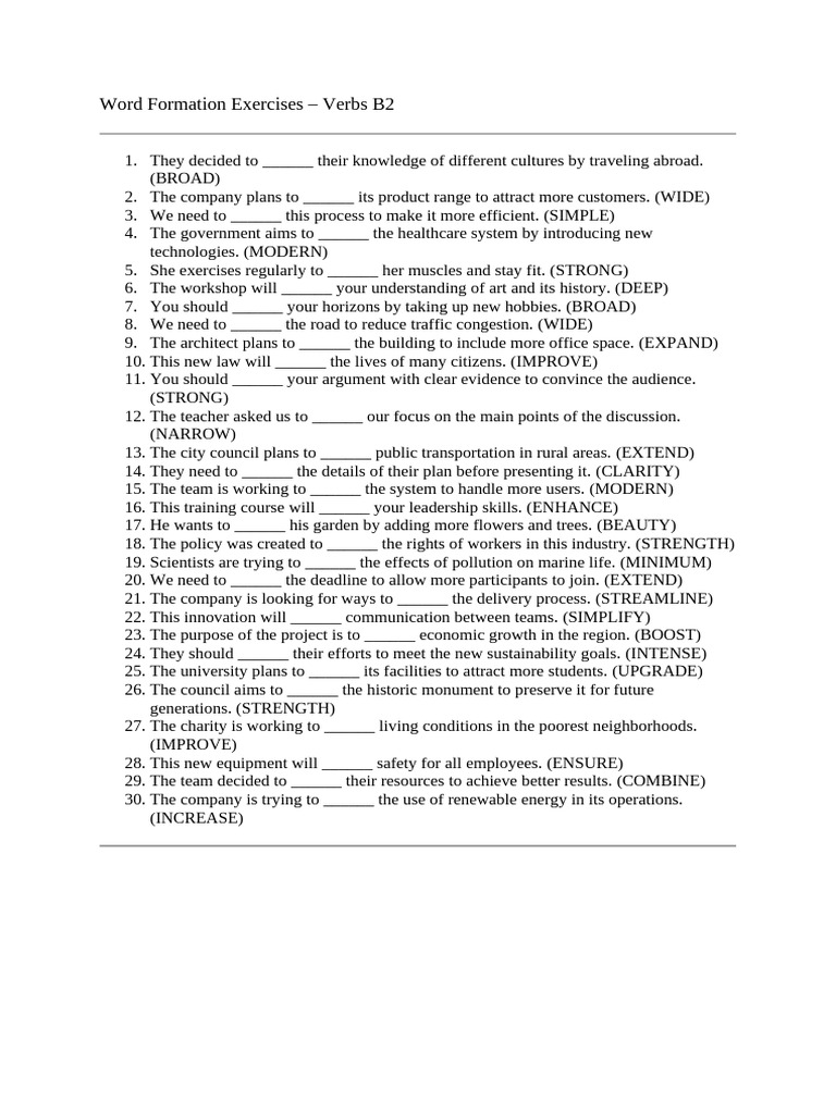 Word formation B2 | PDF | Sustainability | Economies