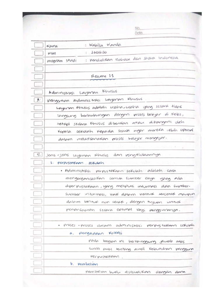22016130_Nabilla Nanda_Tugas 11 Adm layanan khusus | PDF