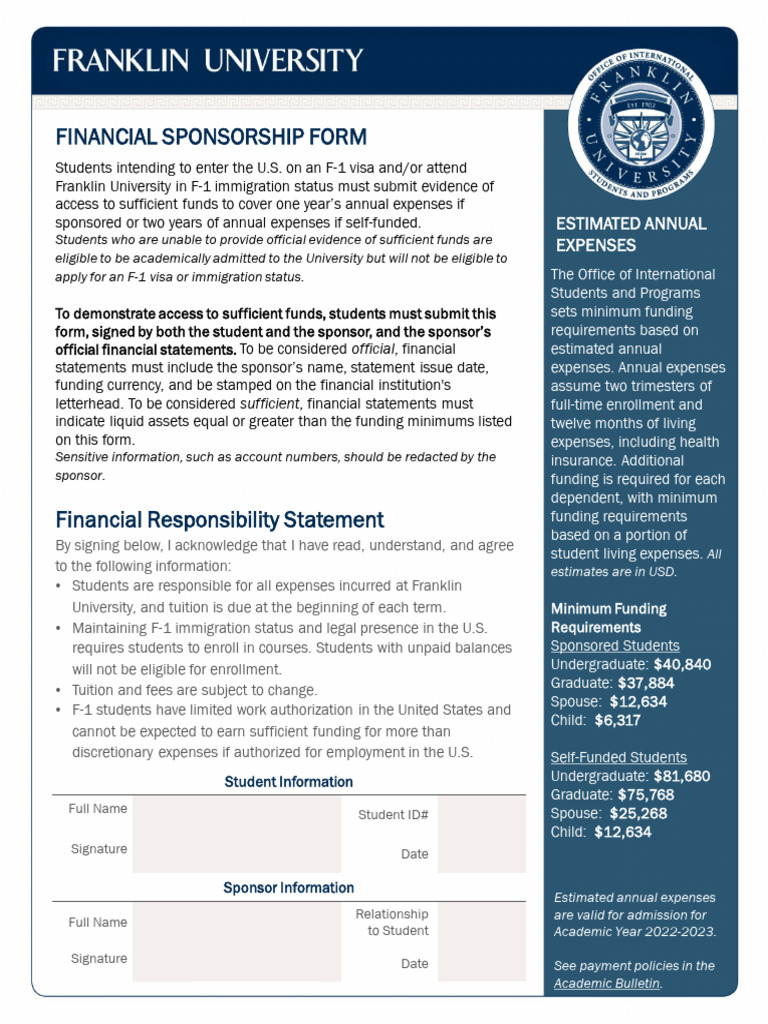 Financial Sponsorship Form | PDF