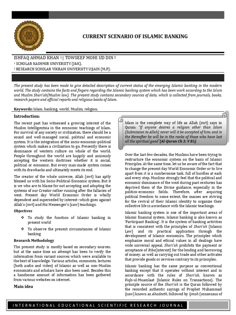 Current_scenario_of_Islamic_Banking_pdf | PDF | Islamic Banking And Finance | Banks